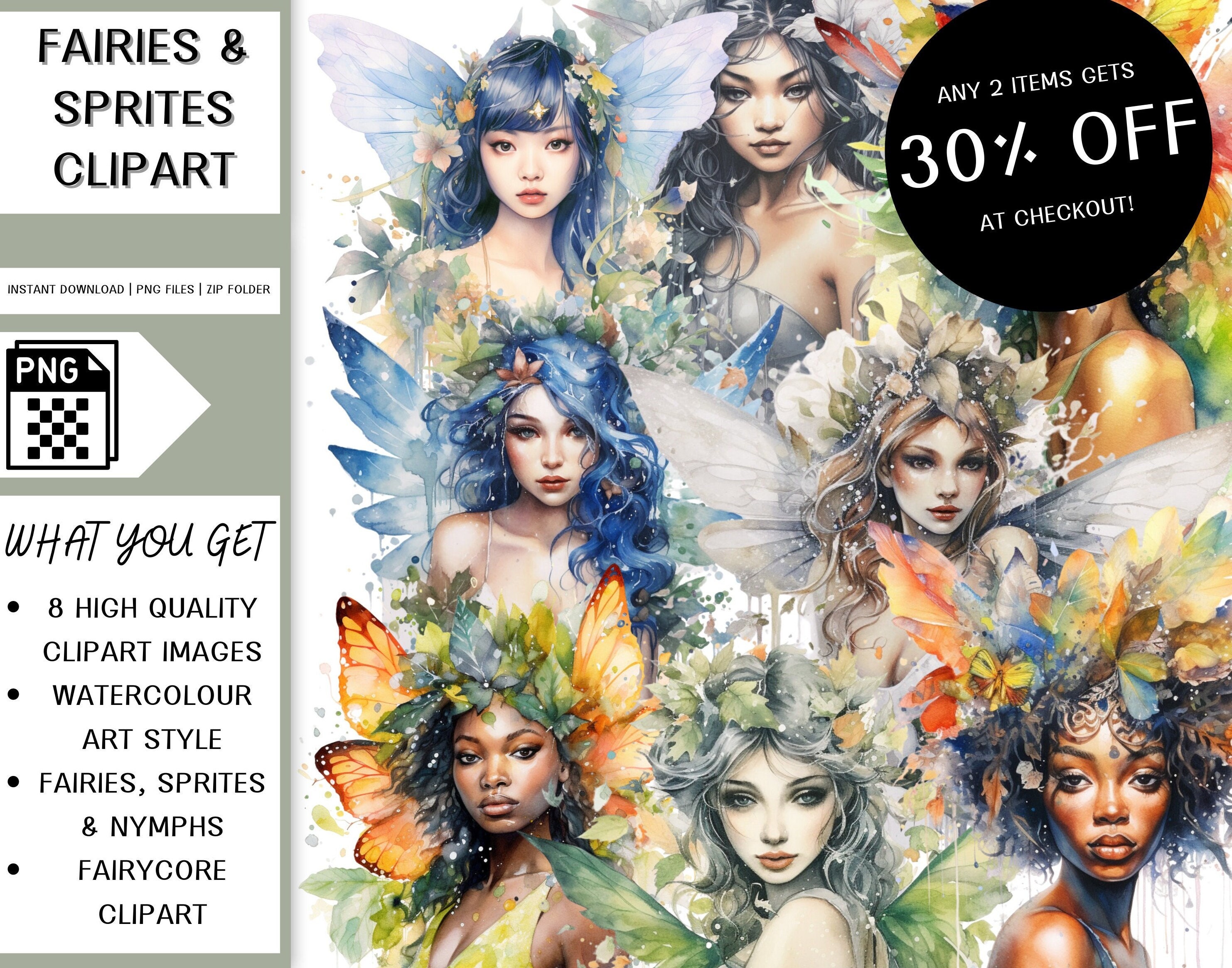 Fairies Sprites Nymphs Fairycore Clipart Fairycore Aesthetic - Etsy ...