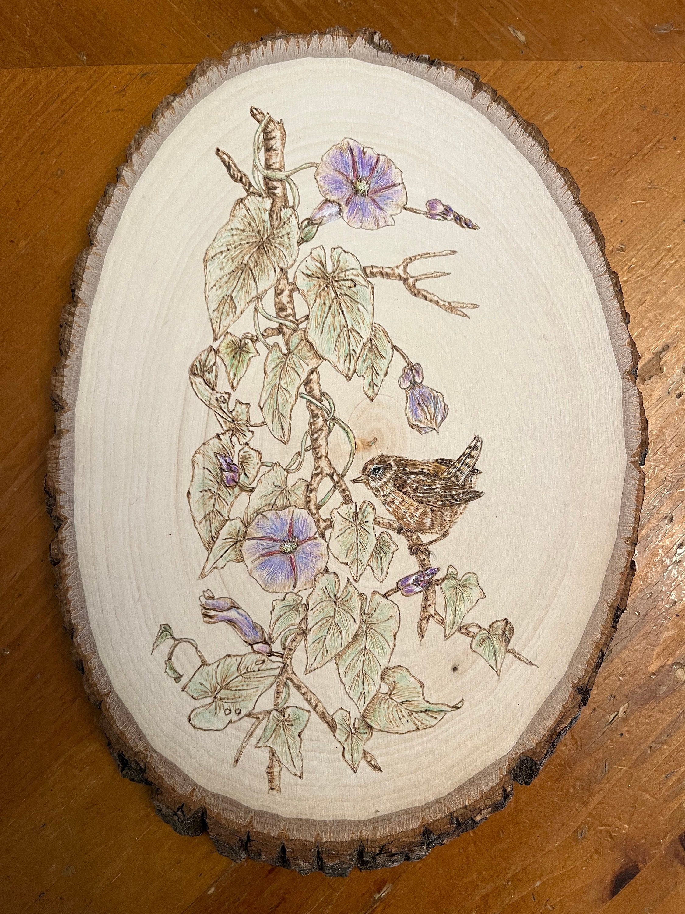 Wood Burn Bird Flower Spring Mother's Day Gift, Wood Burning - Etsy