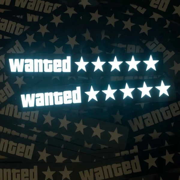 Wanted Gta Car Sticker - Etsy