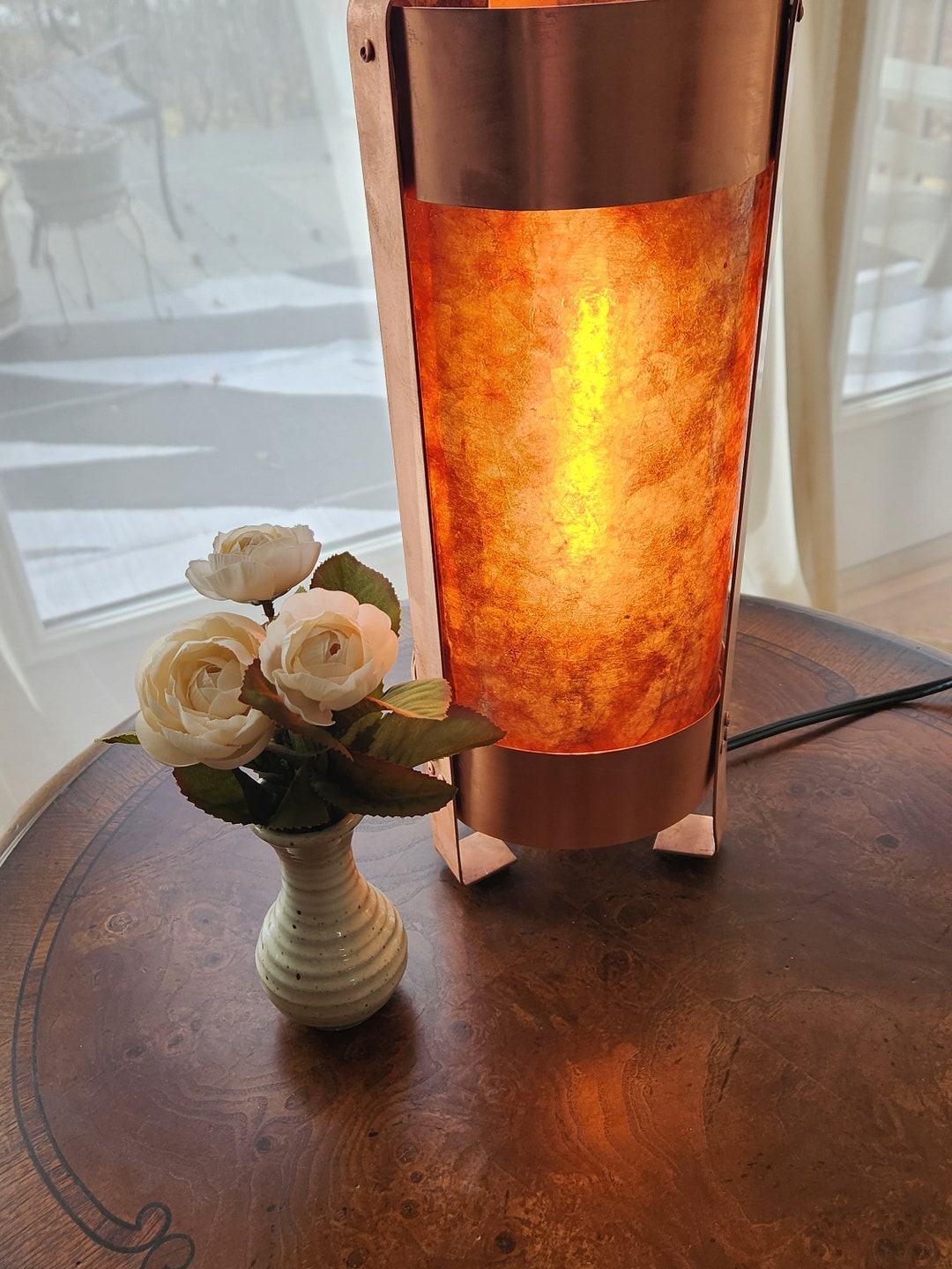 Copper and Mica Table Lamp - Etsy