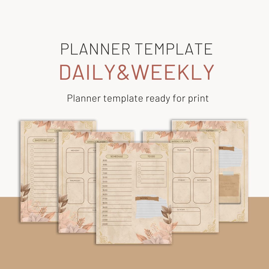 Botanic Aesthetic DAILY & WEEKLY Planner Template Ready to Print! It ...