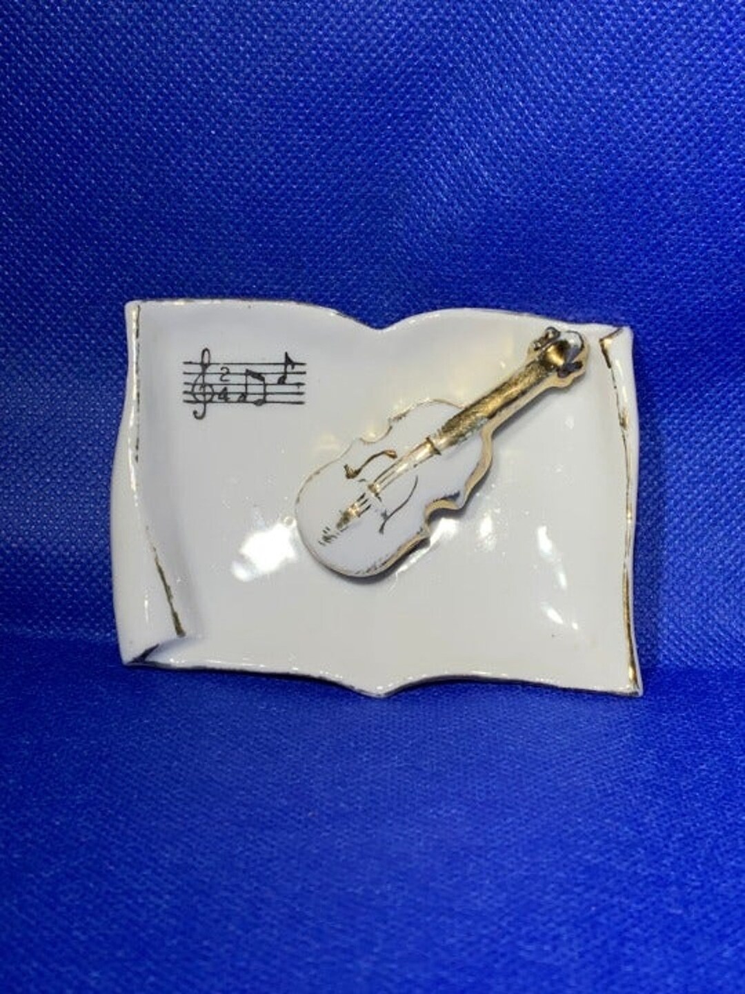 Vintage Ashtray With Violin Gold Trim - Etsy