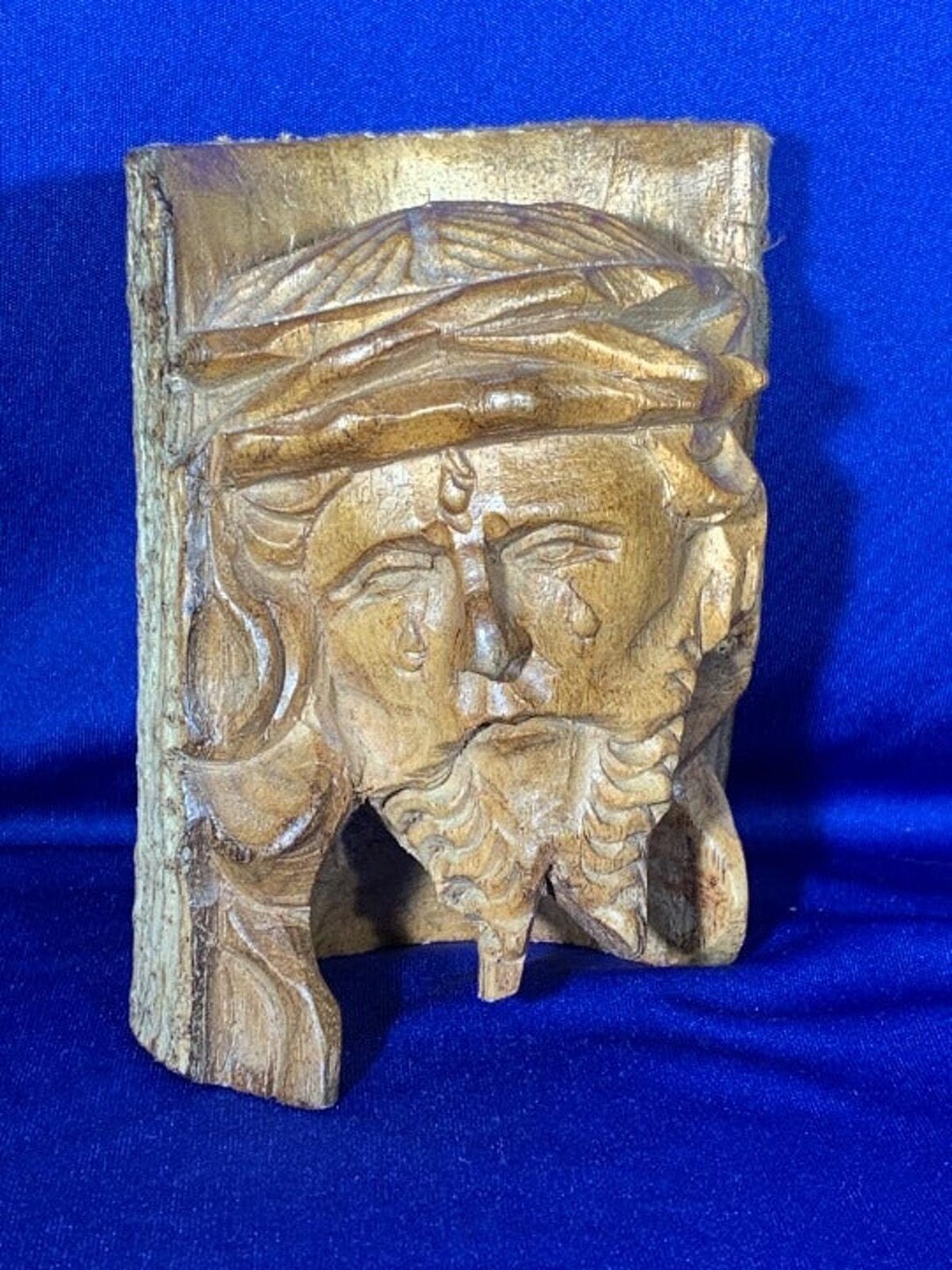 Vintage Wooden Carving of Christ's Face - Etsy