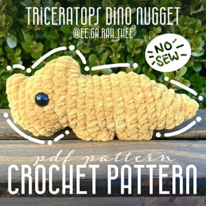 Triceratops Dino Nugget Crochet Pattern NO SEW PDF Download Amigurumi ...