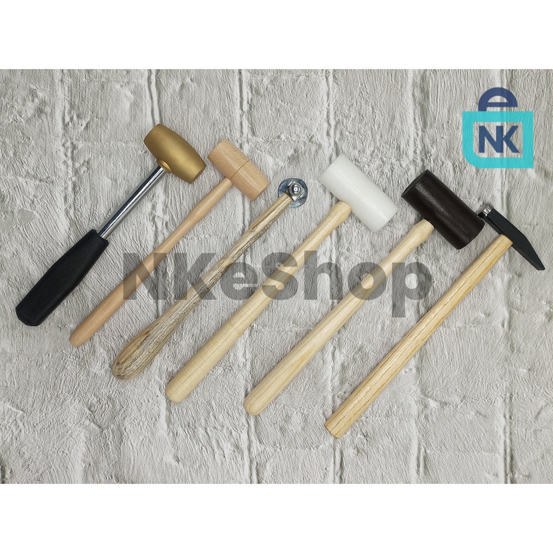 Set of 6 Hammers Jewelry Making Hammers Brass- Wood - Chasing - Plastic ...