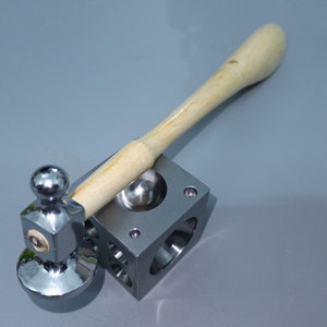 Set of 2 Chasing Hammer 32mm & Dapping Block - Etsy