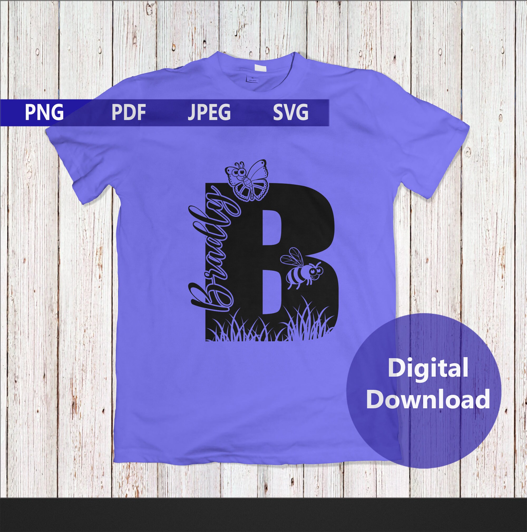 Cute Bugs Monogram Letter With Personalized Name Digital Design - Etsy