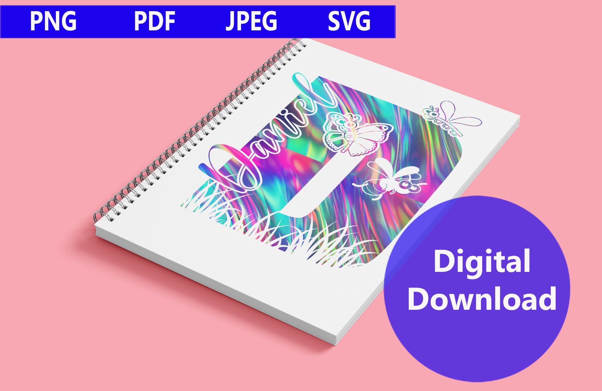 Cute Bugs Monogram Letter With Personalized Name Digital Design - Etsy