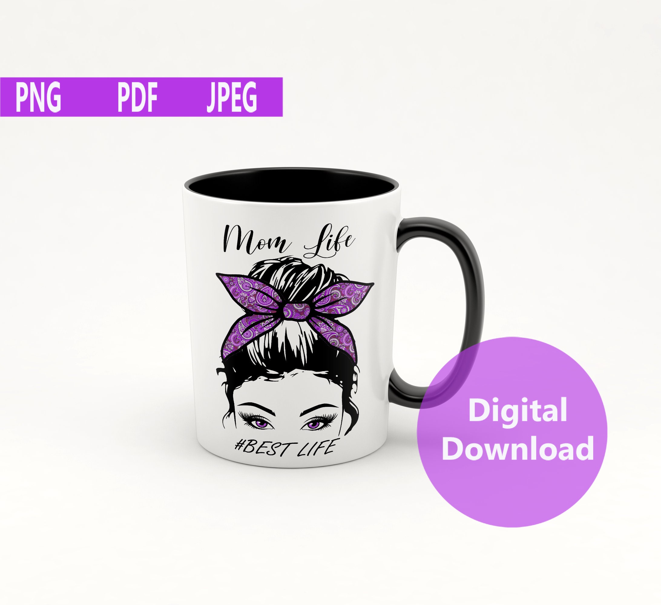 Mom Life Purple Paisley Png Mom Life PDF Mother Design - Etsy