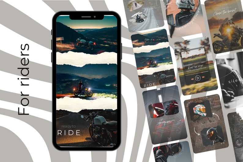 10 Motorcycle Riding Instagram Stories Canva Edit Instagram Template ...