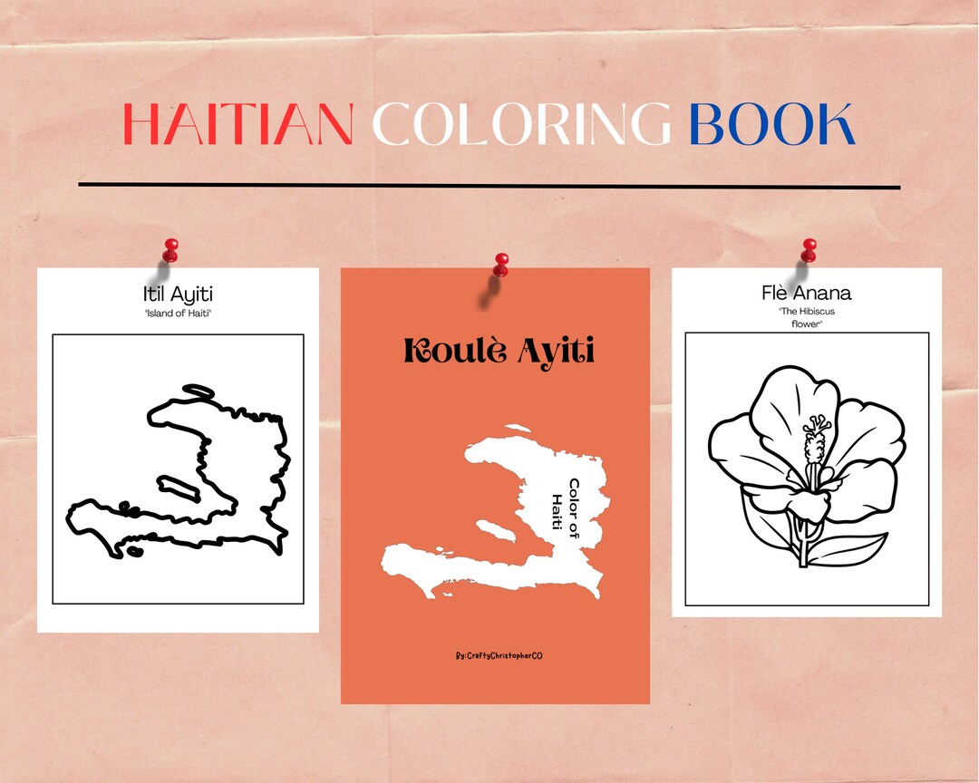 Printable Haitian Coloring Book, Education, Fun, Creative - Etsy