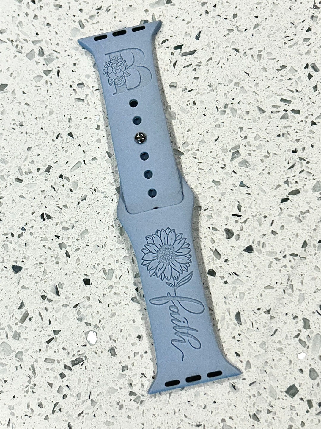 Faith Monogram Silicone Sport Band for Apple Watch 38 40 41 42 44 45mm ...