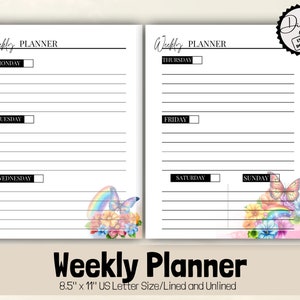 Deluxe Printable Butterfly Rainbow Deluxe Stationery Set US - Etsy