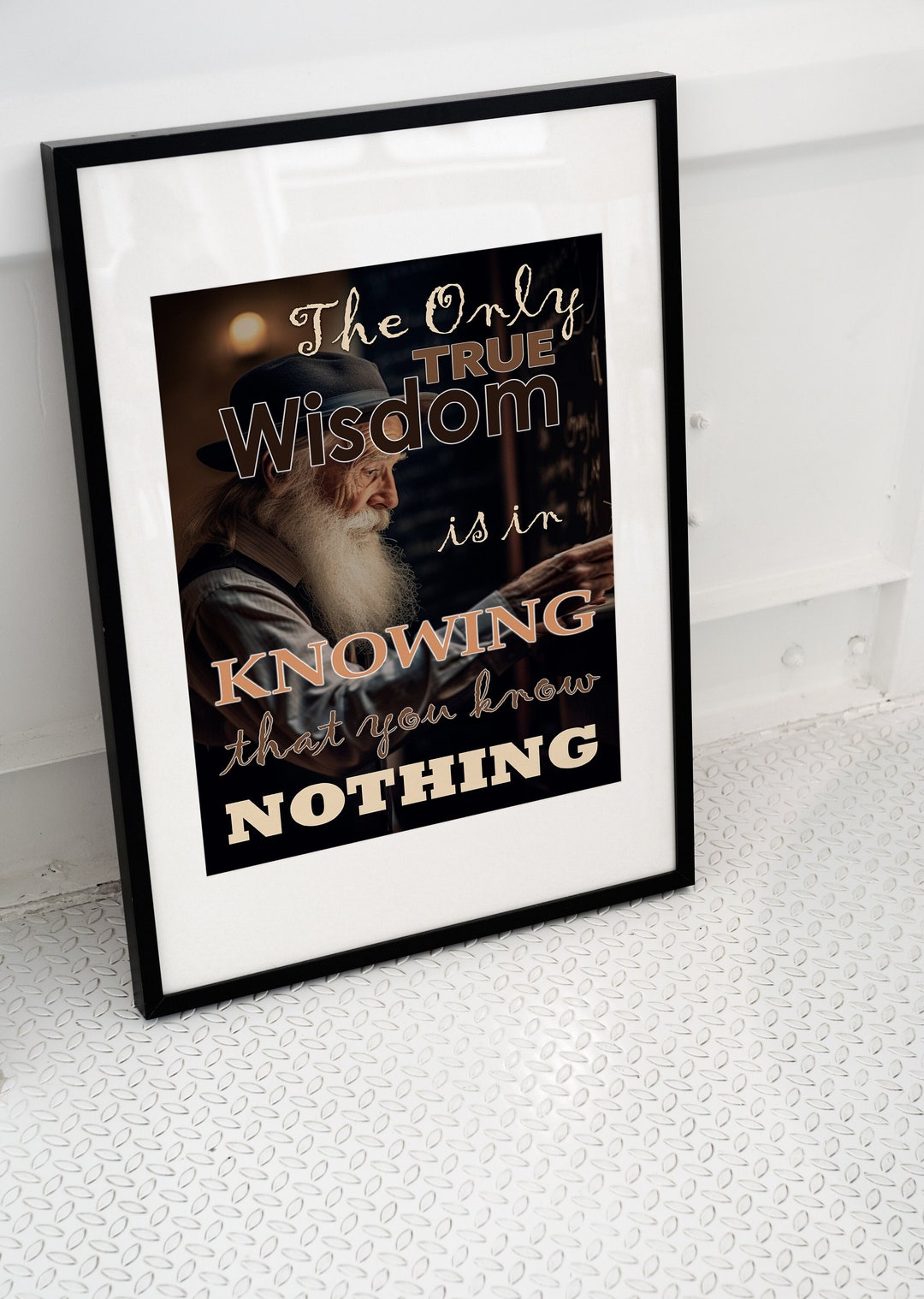 Only True Wisdom Poster, Inspirational Quote Print Gift, Digital ...