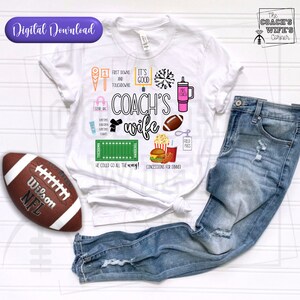Football Coach's Wife - Light and Dark Font- PNG - Etsy