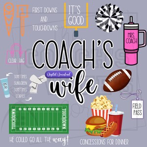 Football Coach's Wife - Light and Dark Font- PNG - Etsy