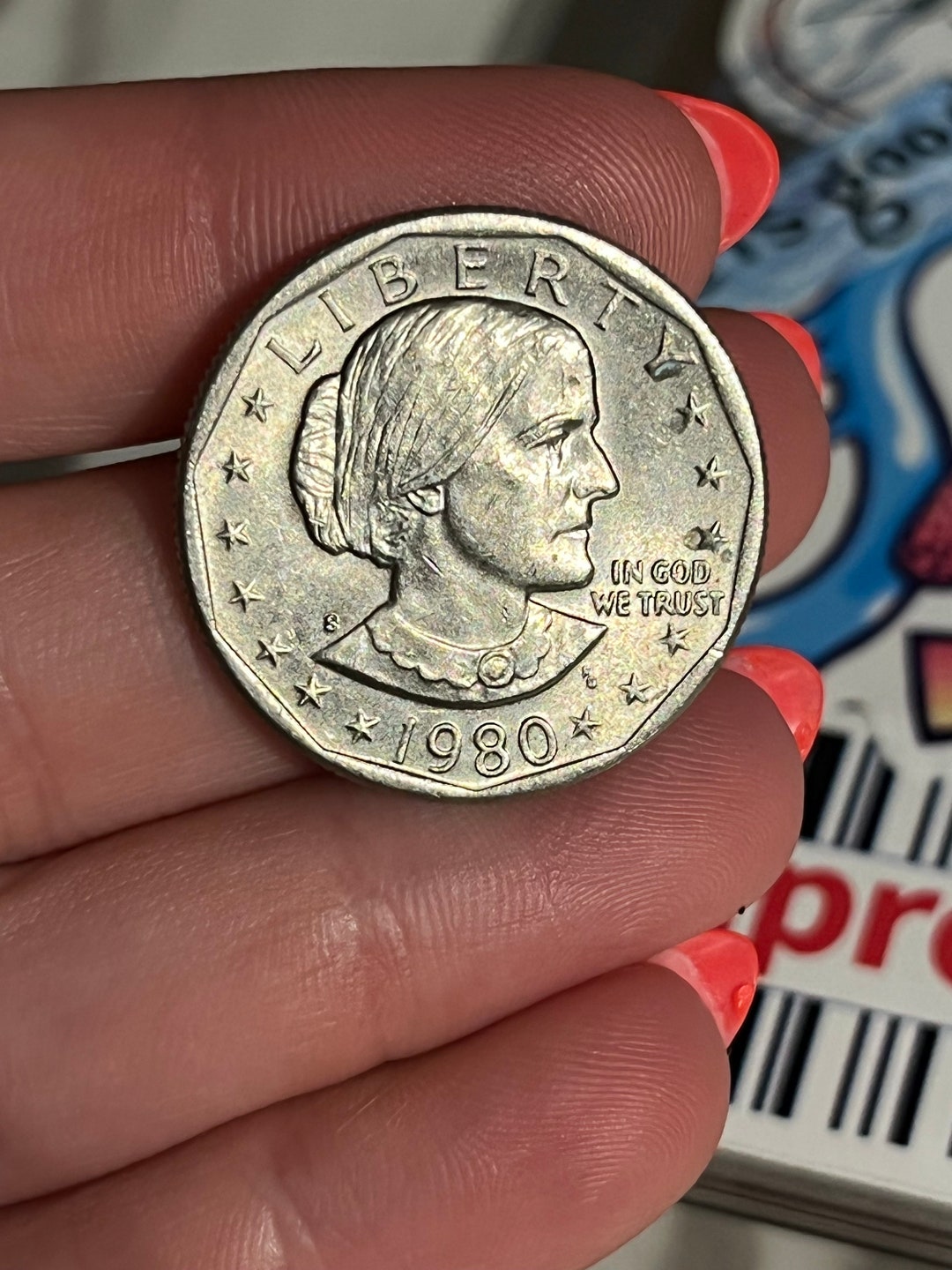 1980 S Proof Mint Mark Susan B Anthony US Dollar FG. Wide Rim and Very Rare Super Highly ...