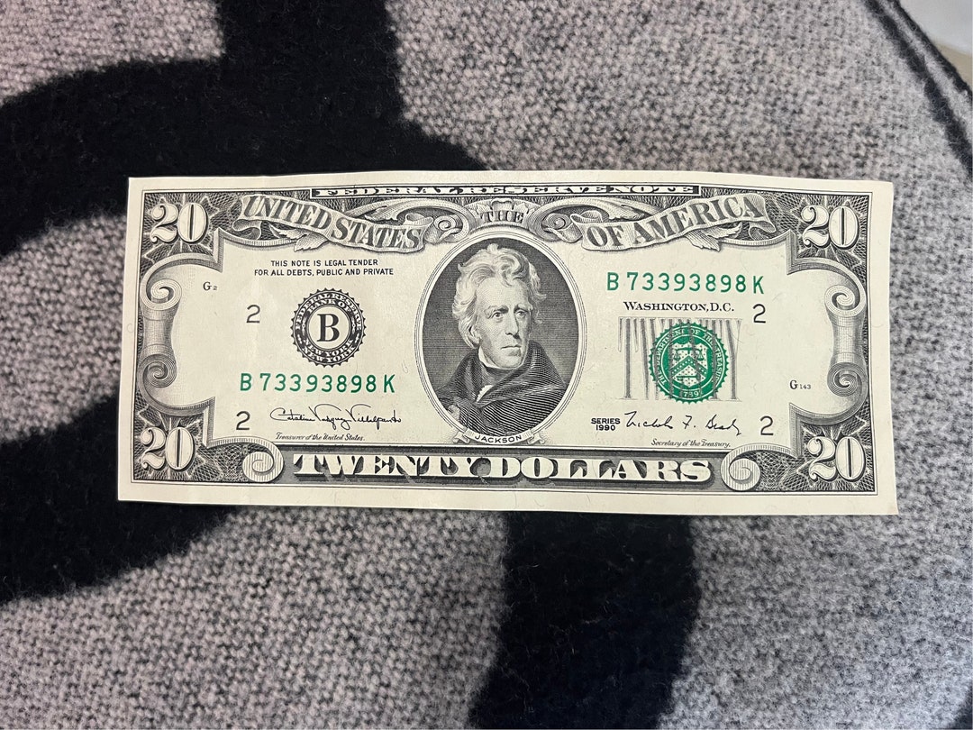 Old 20 Dollar Bill Note, Still Feels Like New, Highly Rare With Fancy ...