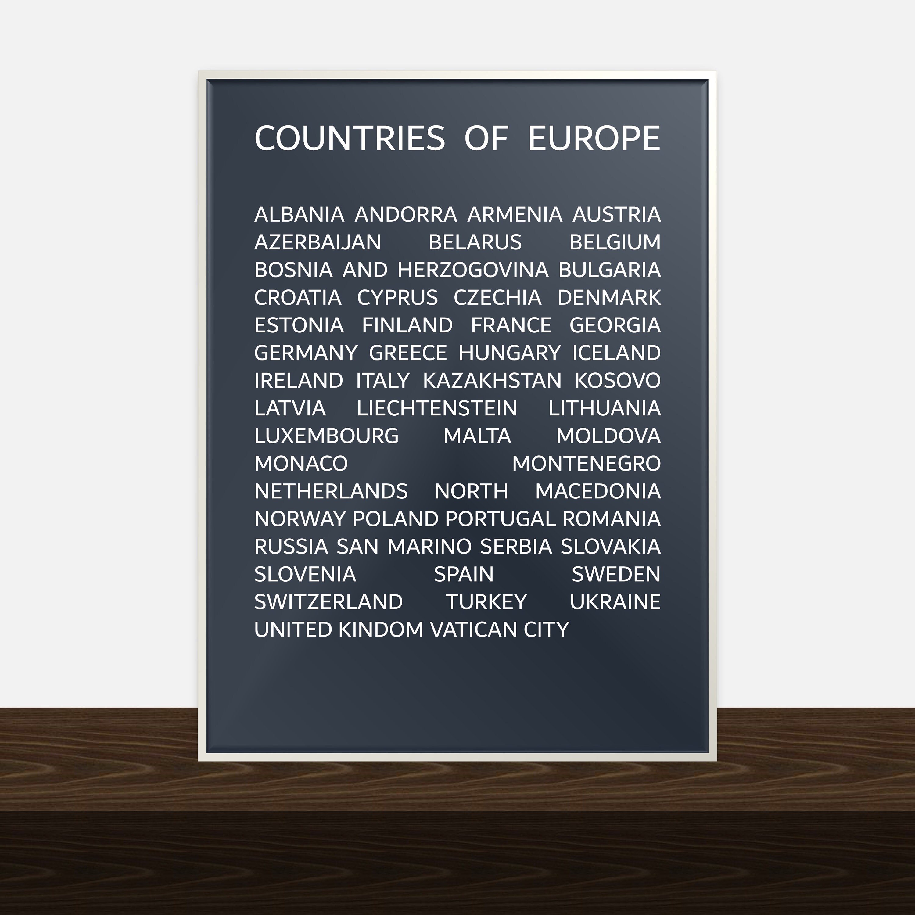 Countries of Europe Poster - Etsy