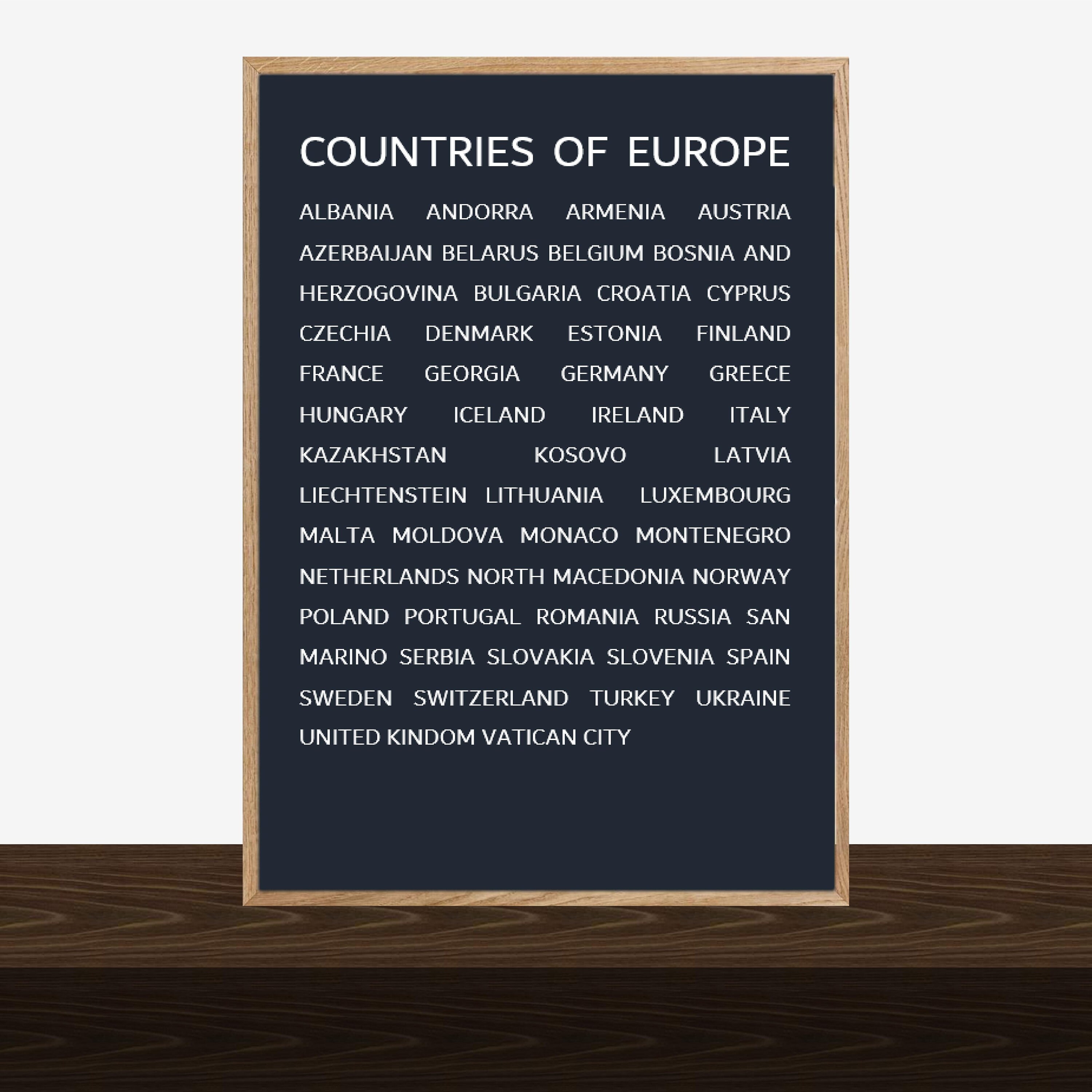 Countries of Europe Poster - Etsy
