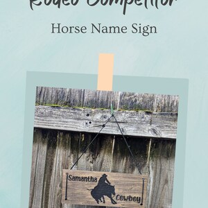Rodeo Competitor Horse Name Sign for Rodeo Event Stable Sign Rodeo ...