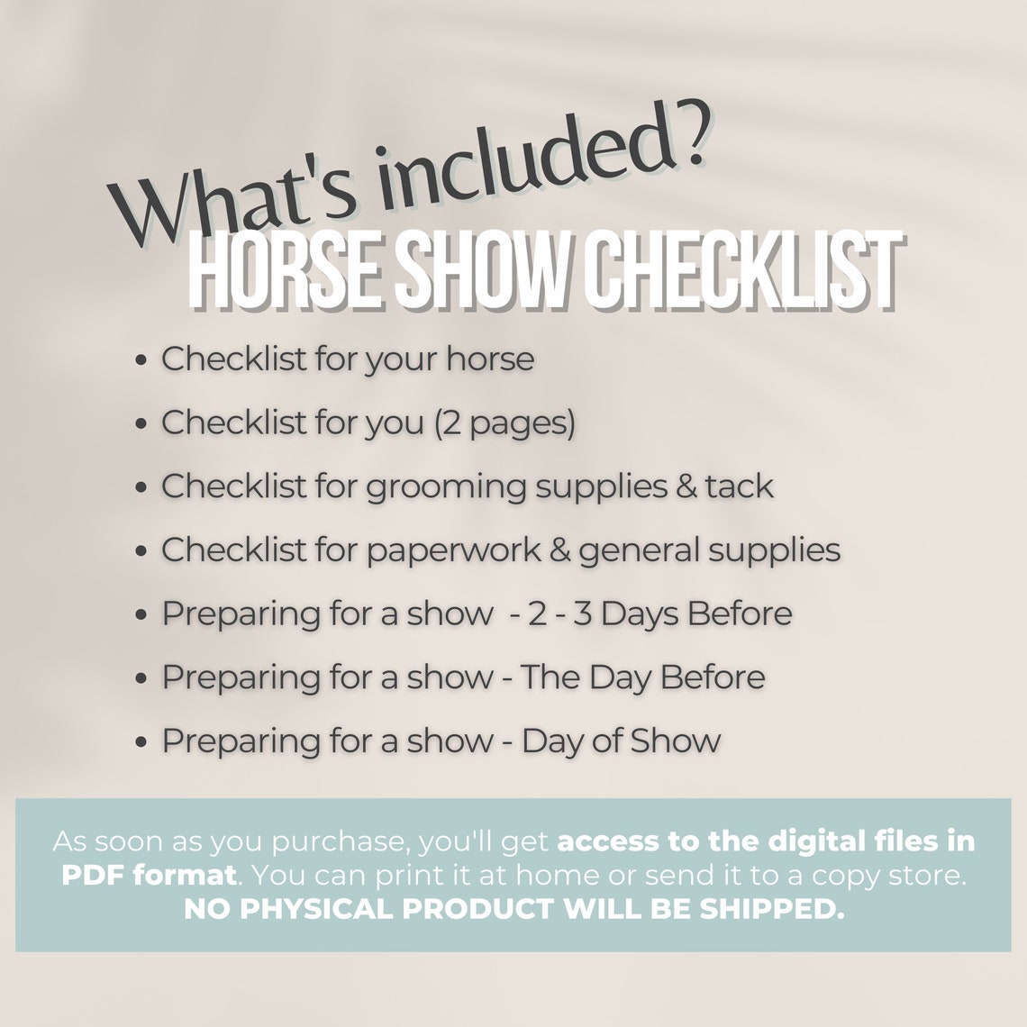 Checklist for Competitive Horse Riding Events Successful Equestrian ...