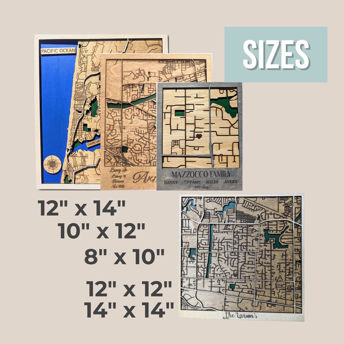 Custom Wood Beach House Map Personalized Real Estate Client Gift Unique ...