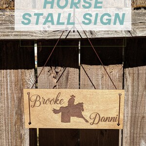Custom Horse Stall Sign Engraved Wooden Stable Sign Handcrafted Horse ...