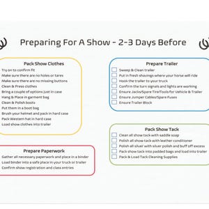 Horse Show Preparation Checklist - Equestrian Event Essentials - Etsy