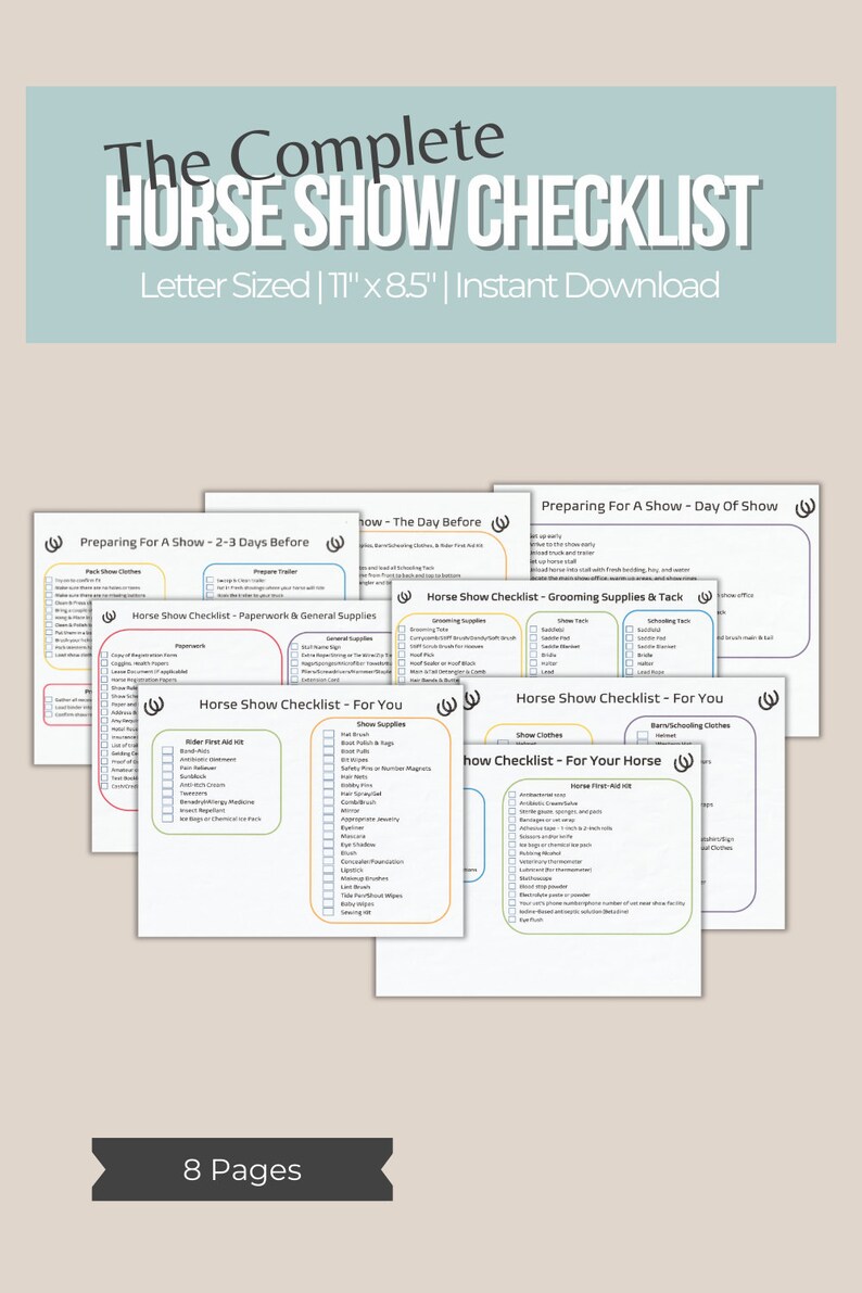 Checklist for Competitive Horse Riding Events Successful Equestrian ...