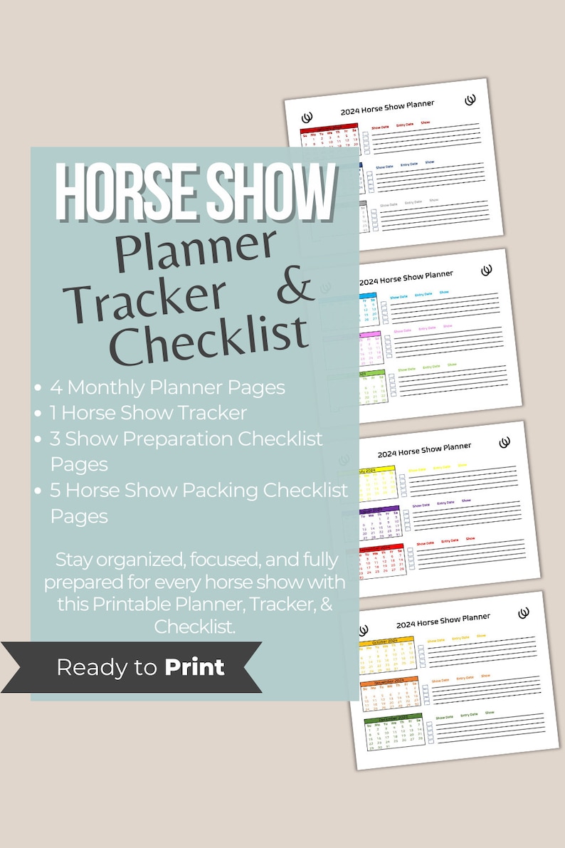 Horse Show Planner Show Tracker Show Checklist Show Planning Journal ...