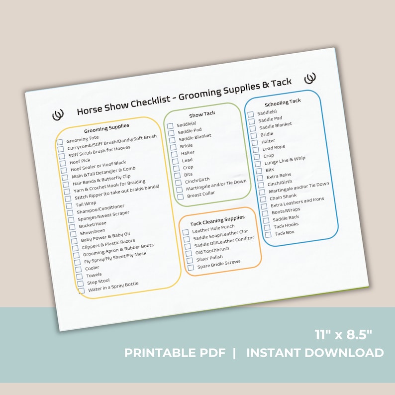 Checklist for Competitive Horse Riding Events Successful Equestrian ...