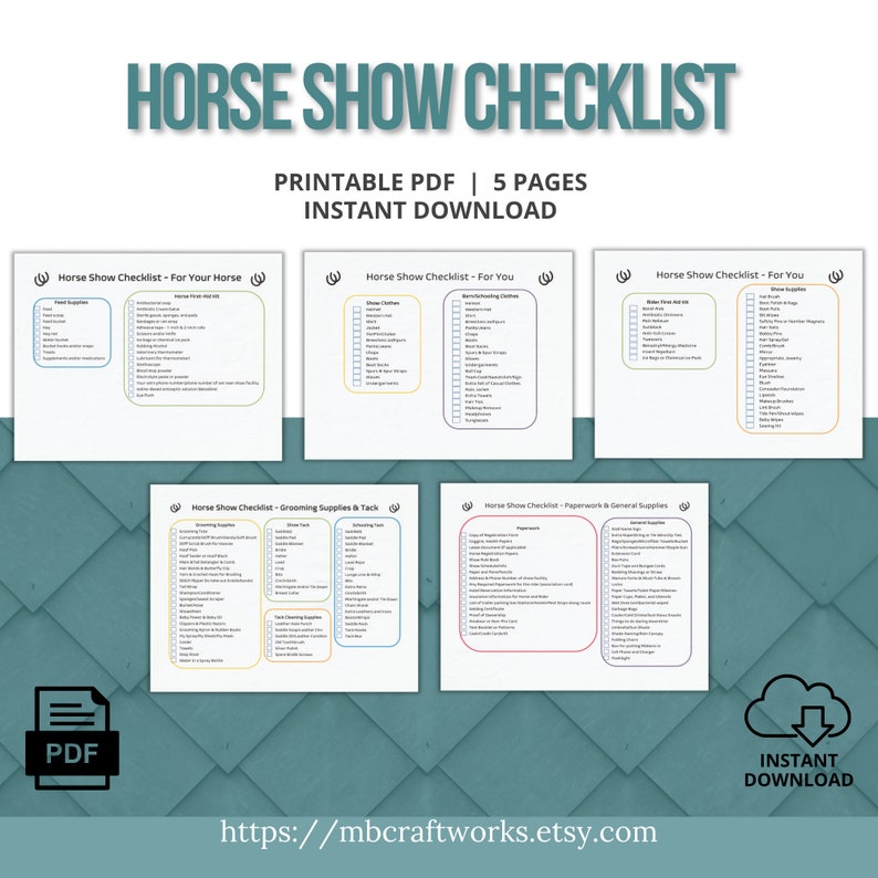 Horse Show Planner Show Tracker Show Checklist Show Planning Journal ...