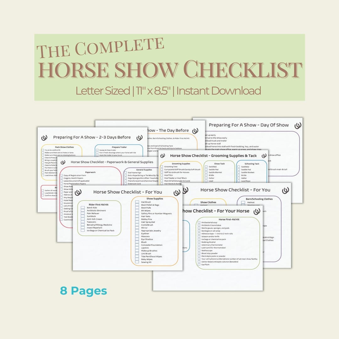 Checklist for Competitive Horse Riding Events Successful Equestrian ...