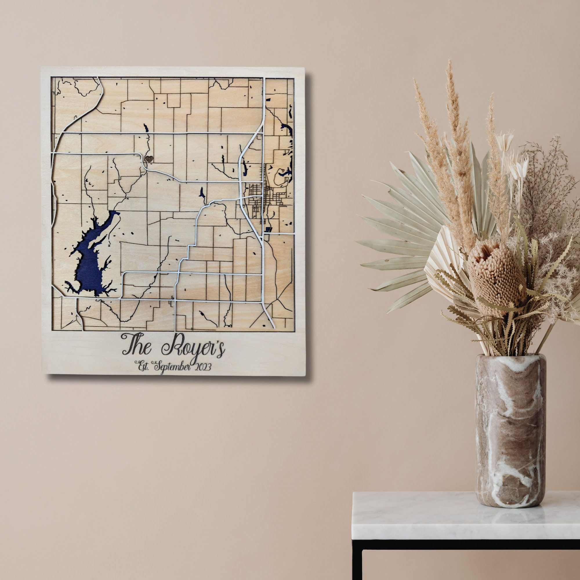 Personalized Wooden Map Decor Handcrafted Wood Map Customized Wooden ...