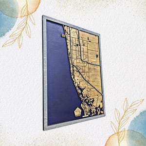 Beach House Decor Coastal Accent Map Art Personalized Home Present ...