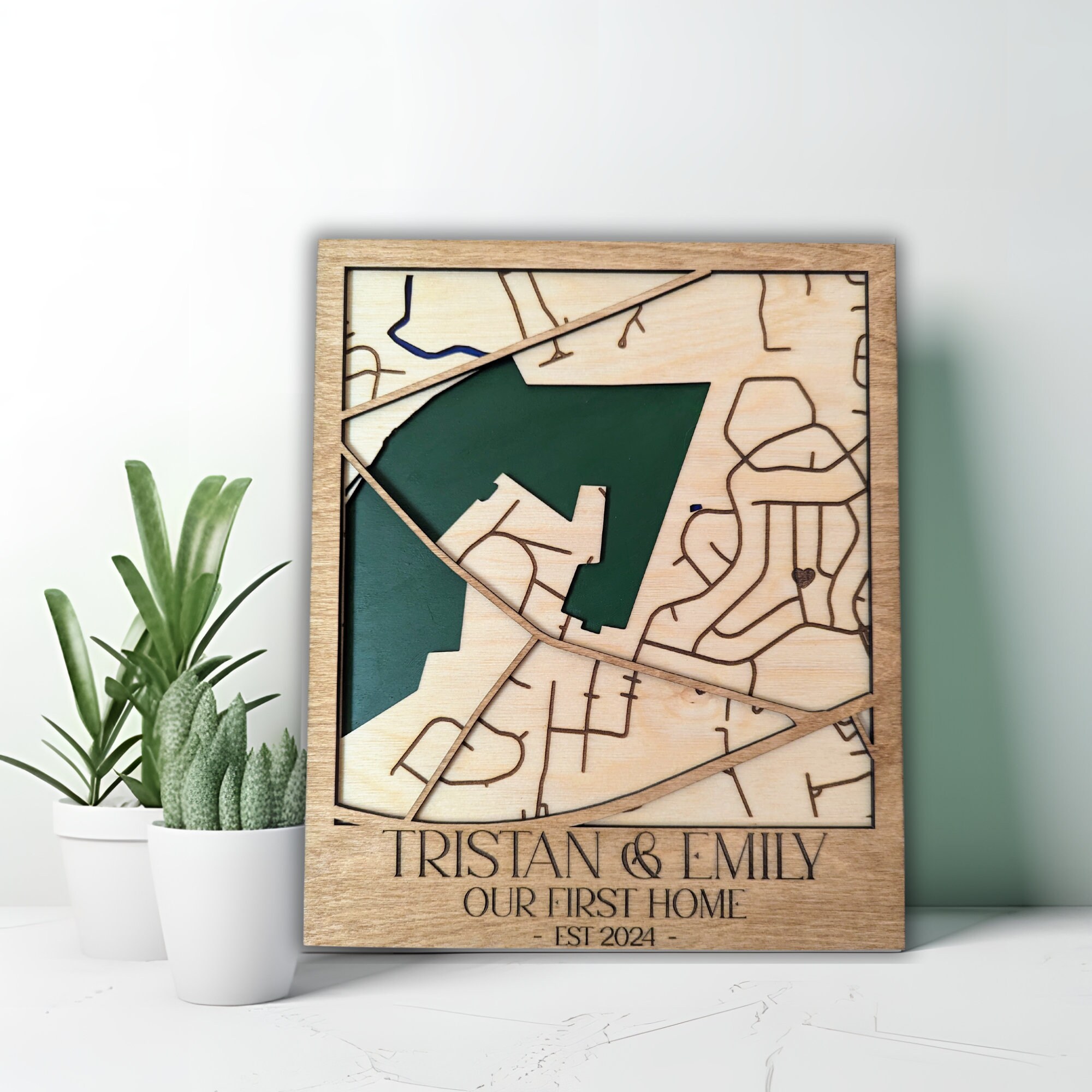 Unique Closing Gift for Real Estate Agent Customizable Wood Map ...