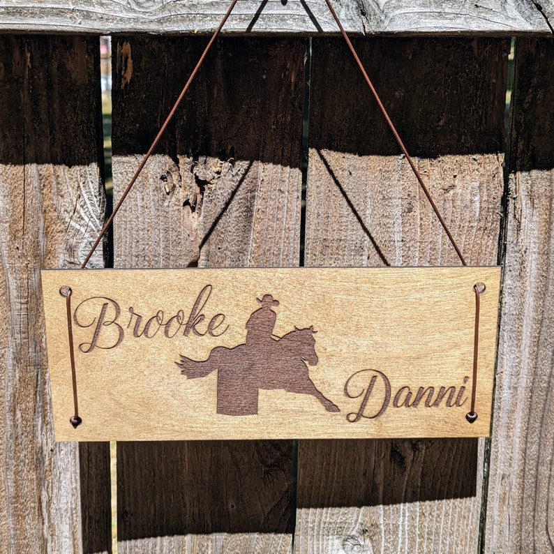 Custom Horse Stall Sign Engraved Wooden Stable Sign Handcrafted Horse ...