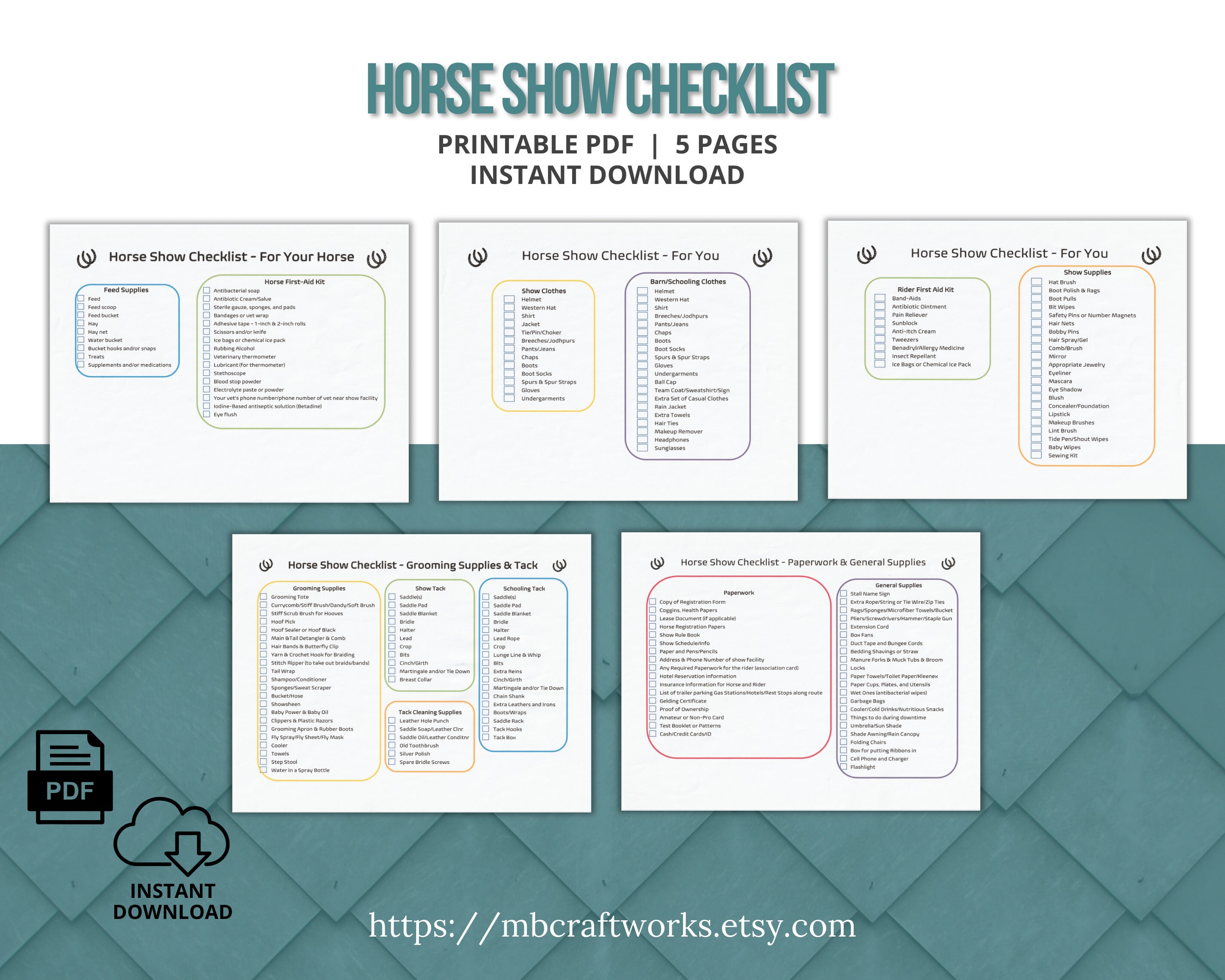Horse Show Planner Show Tracker Show Checklist Show Planning - Etsy