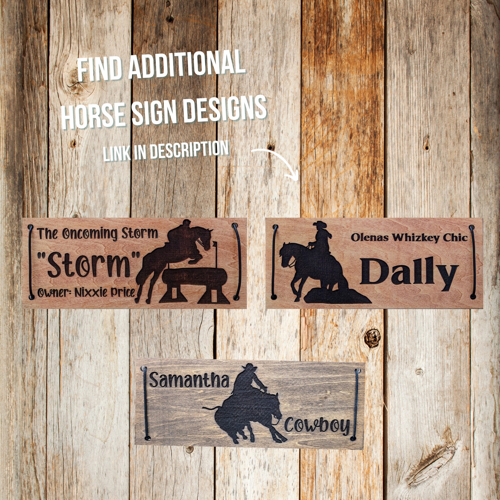 Custom Horse Stall Sign Engraved Wooden Stable Sign Handcrafted Horse ...