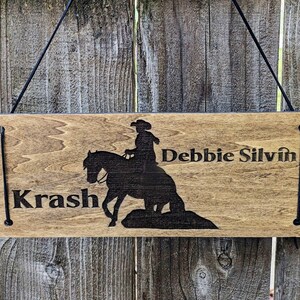Horse Stall Sign for Rodeo Competitors Personalized Name Plate With ...