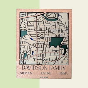 Family Name Map Wall Decor Custom Design Family Name Wall Hanging Gift ...