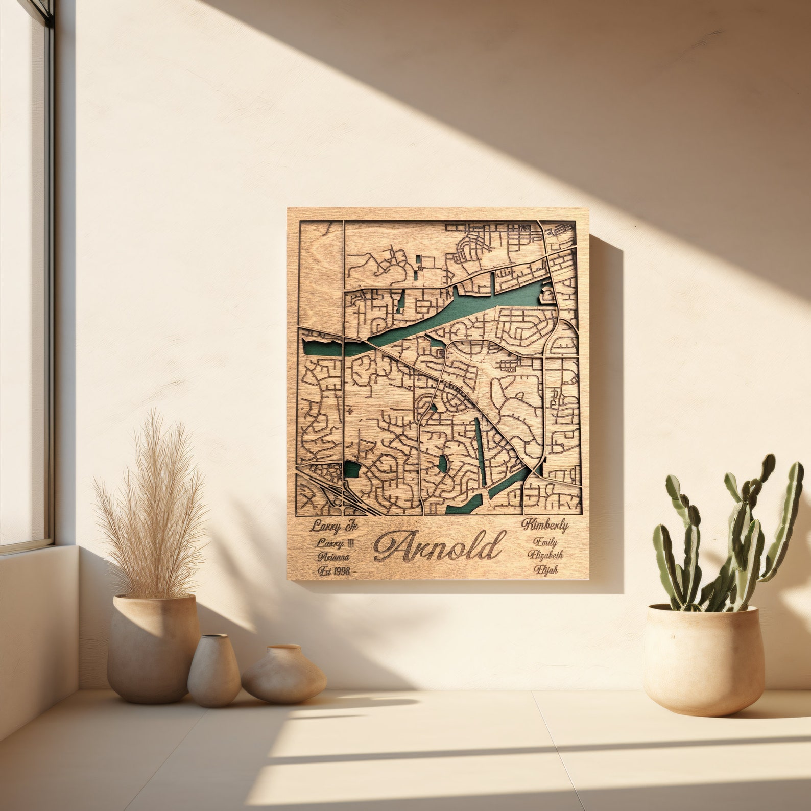 Personalized Wooden Map Decor Handcrafted Wood Map Customized Wooden ...