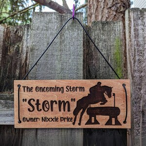 Wooden Horse Stall Sign With English Riding Theme Custom Engraved Name ...
