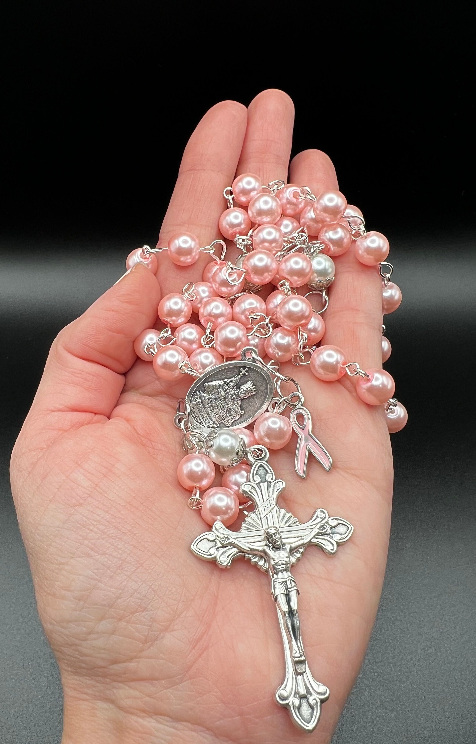 Pink Catholic Rosary