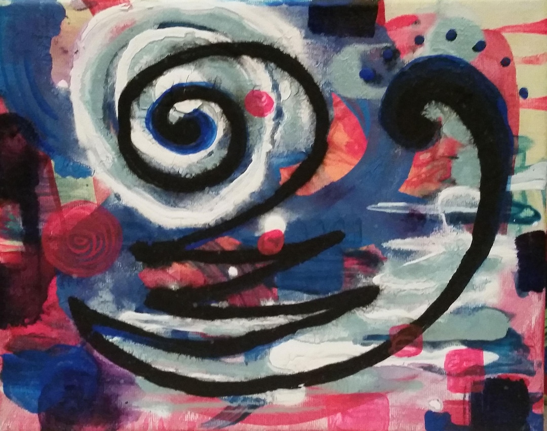 Curves Original Artwork - Original Painting With Glow in the Dark Paint ...