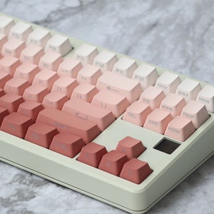 Pink Gradient Top Print Keycaps | OEM Profile Keycaps Set | PBT ...