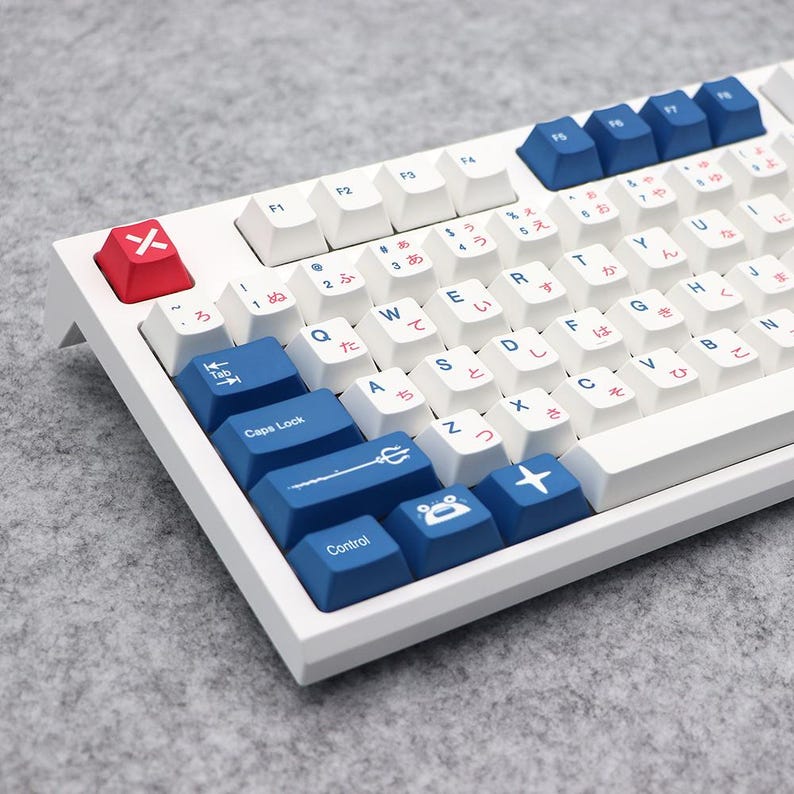 White N Blue Japanese PBT Keycap Set | 5-side Dye-sub | 138 Keys - Etsy