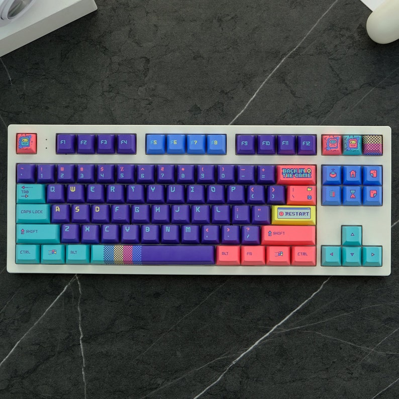 Retro Game Keycaps | Cherry Profile Keycaps Set | PBT Material ...