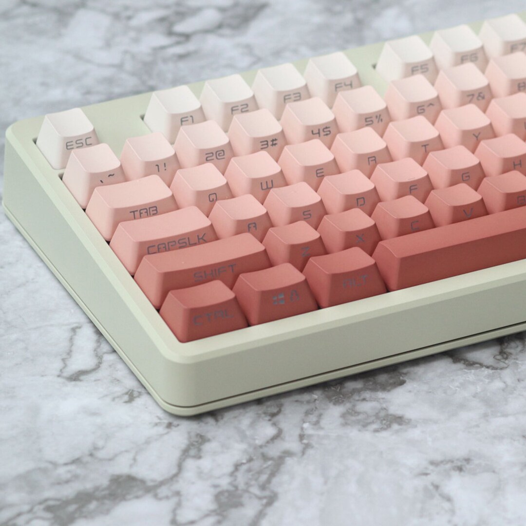 Pink Gradient Top Print Keycaps | OEM Profile Keycaps Set | PBT ...